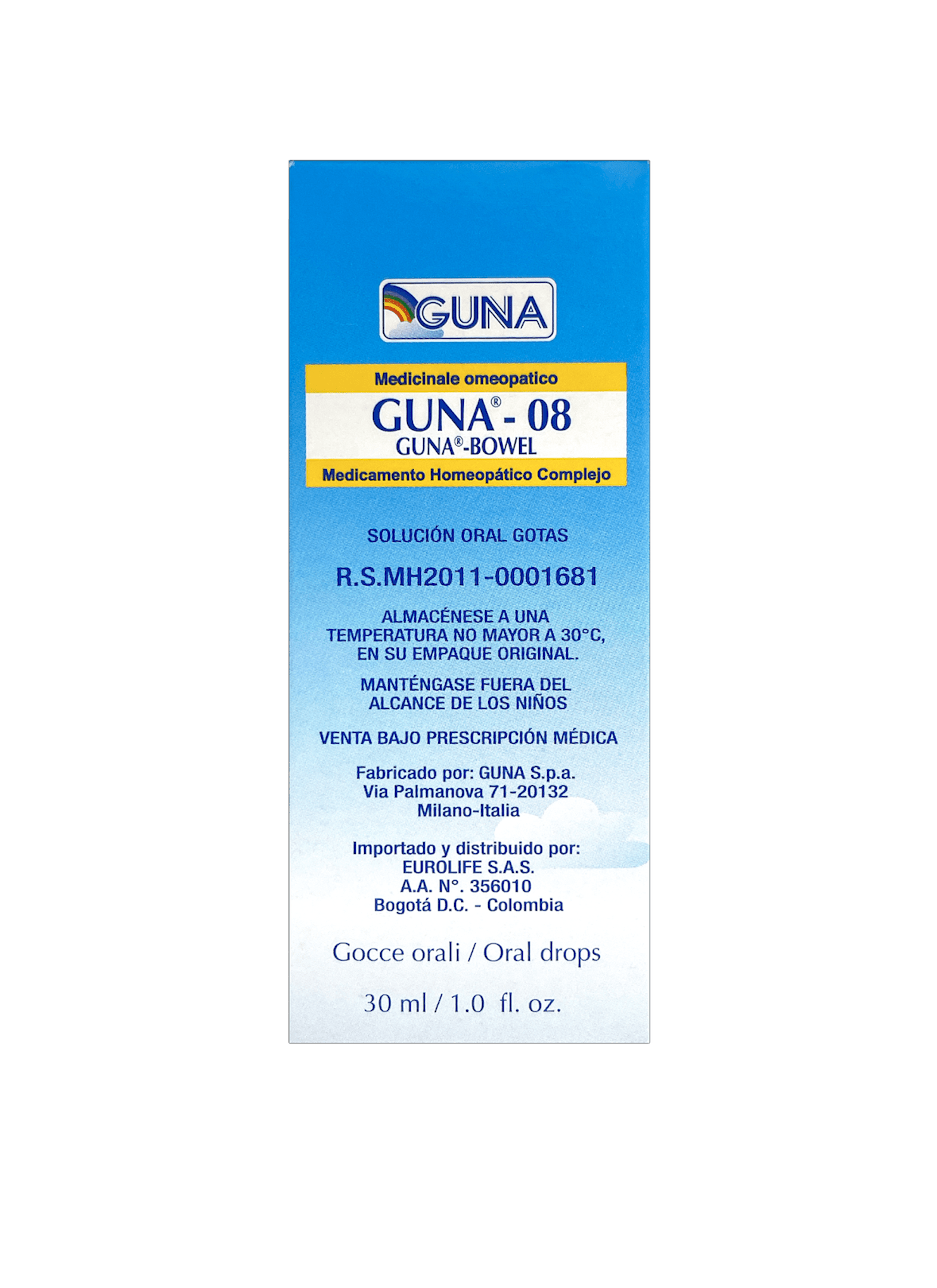 GUNA BOWEL X 30ML. EUROLIFE -Guna 08